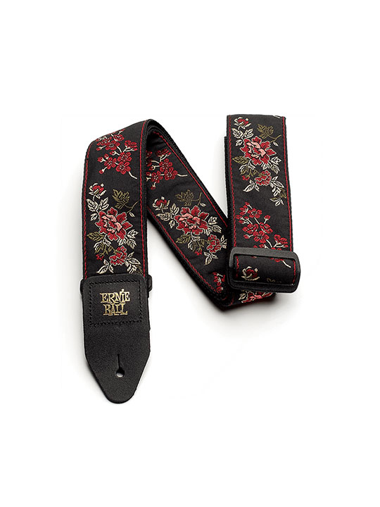 Ernie Ball Red Rose Jacquard Strap | Music Concept