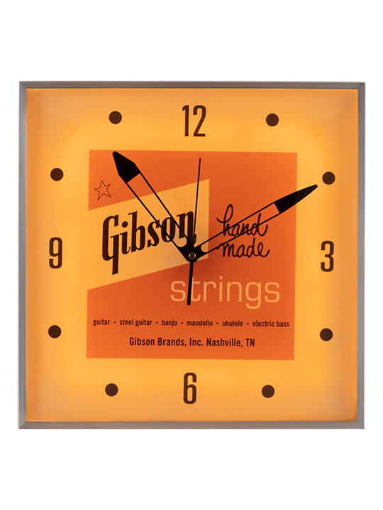 Gibson Vintage Lighted Wall Clock Handmade | Music Concept