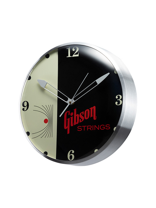 Gibson Vintage Lighted Wall Clock Strings | Music Concept