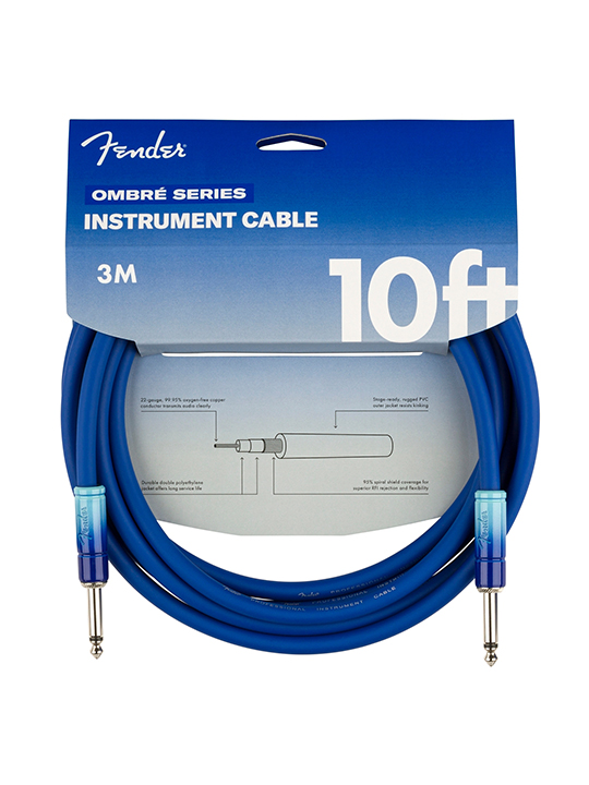 Fender Ombré Instrument Cables 10Ft. Belair Blue | Music Concept