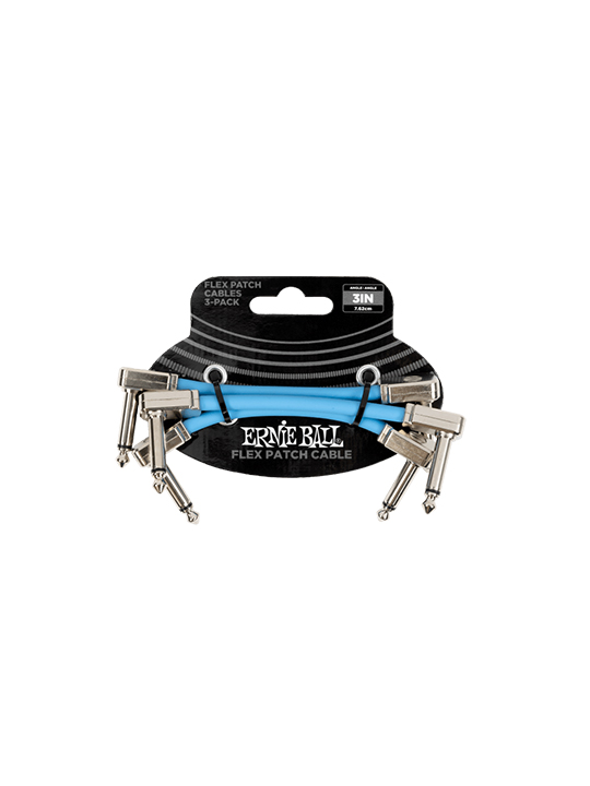 Ernie Ball Flex Patch Cables (3-Pack) Blue | Music Concept