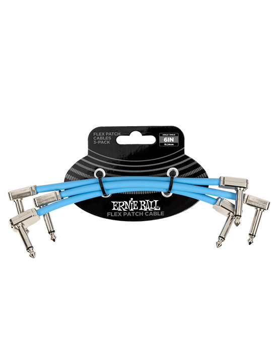 Ernie Ball Flex Patch Cables (3-Pack) Blue | Music Concept
